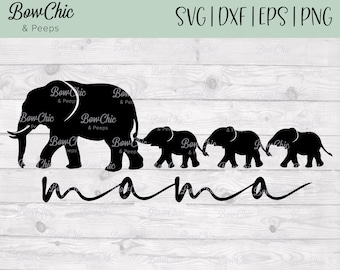 Mama Elephant Svg Mama Svg Mom and Baby Elephant Svg | Etsy