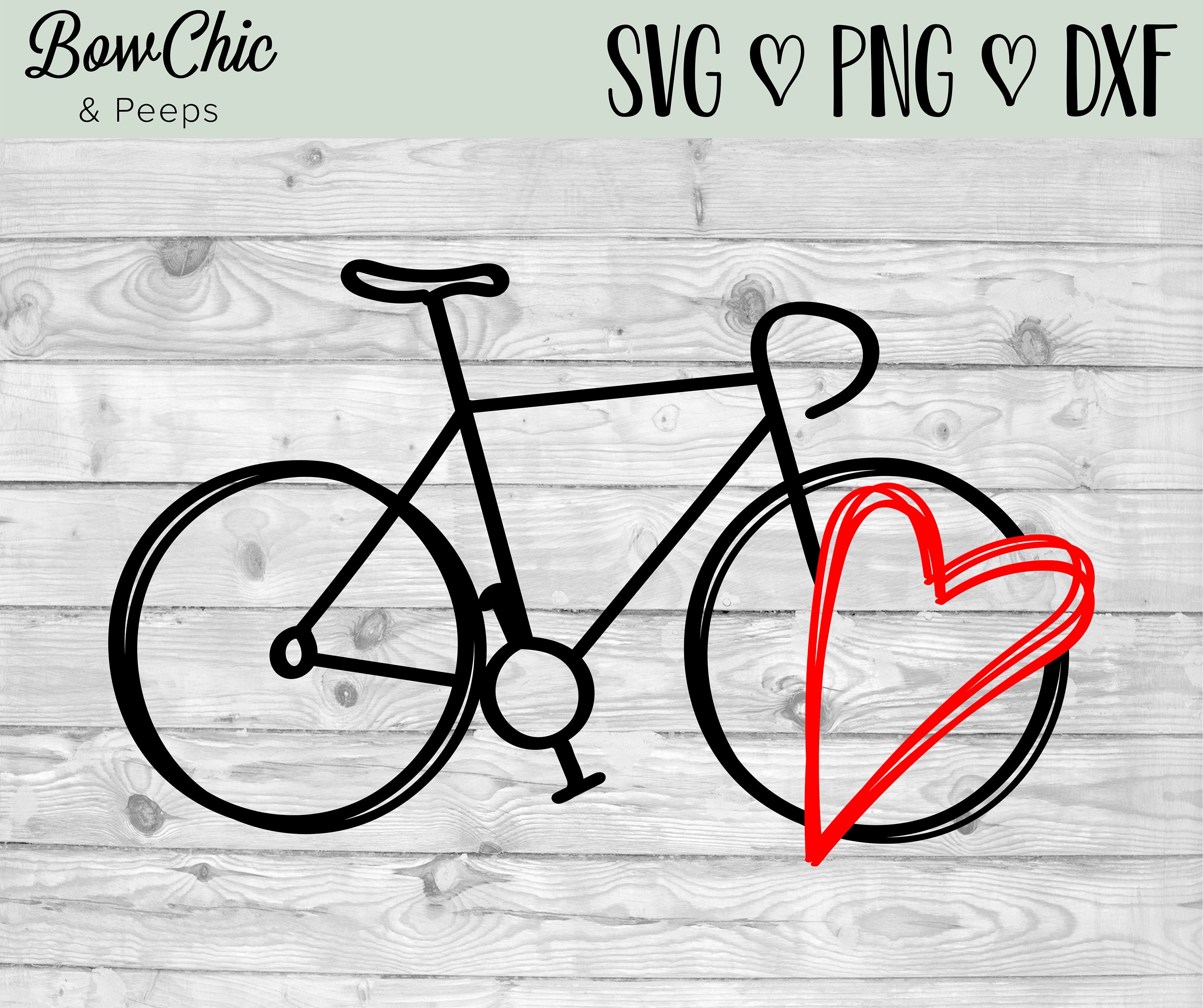 Bicycle Svg Biker SVG Heart Bike SVG Cycling Svg Cute - Etsy