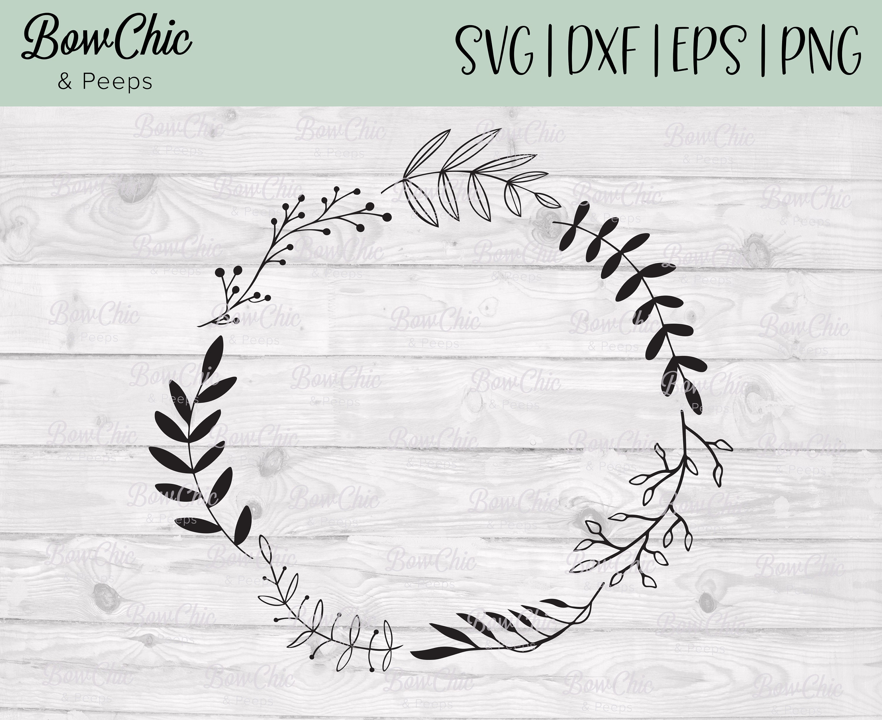 Floral Frame Svg Twig Wreath Svg Monogram Svg - Etsy