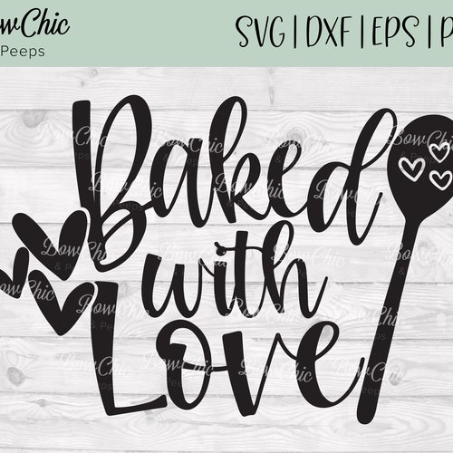 Love Baking SVG With Cooking Heart for Mom's Kitchen - Etsy
