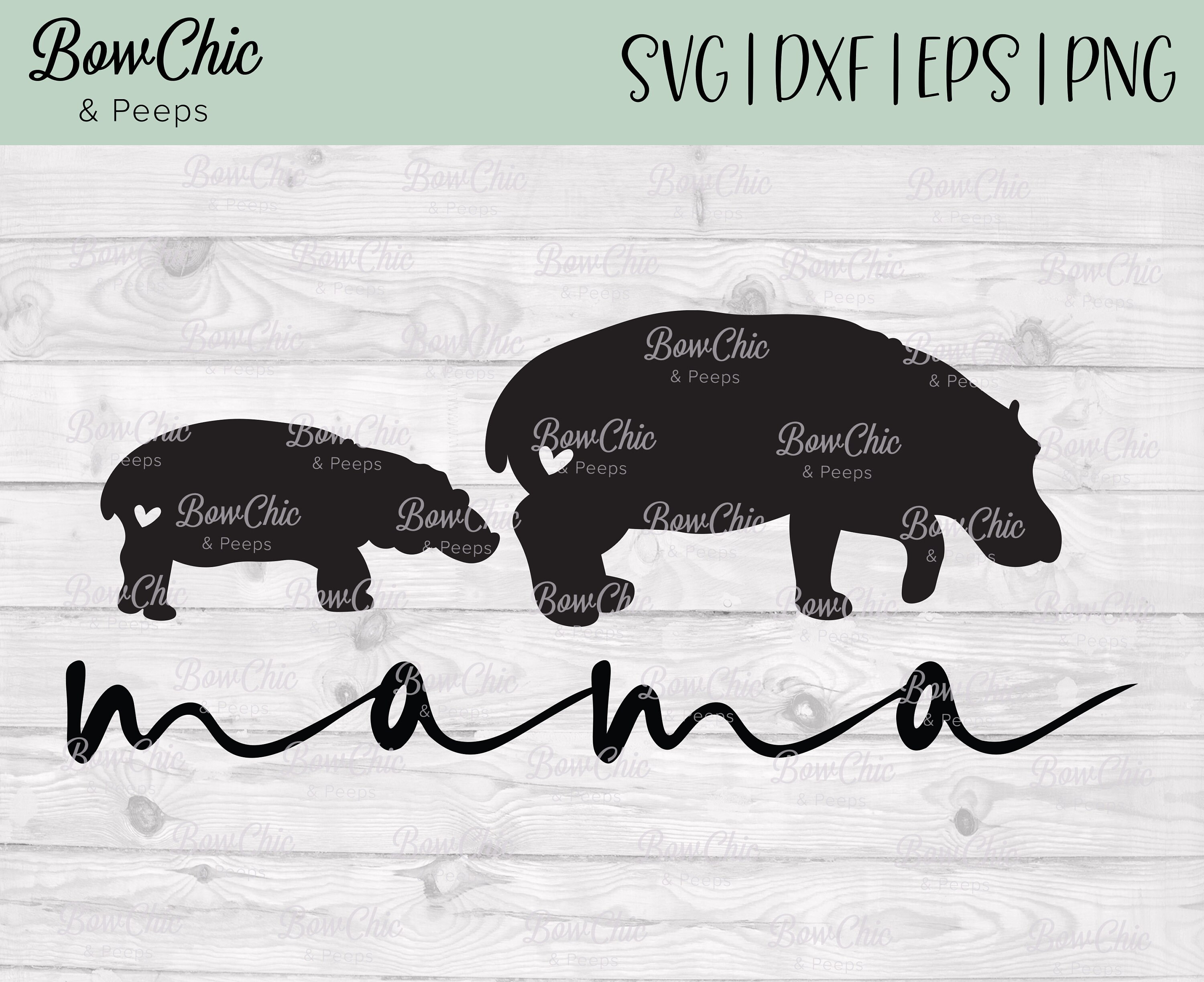 Mama Hippo Svg Mama Svg Mom and Baby Hippo Svg Hippo Svg - Etsy