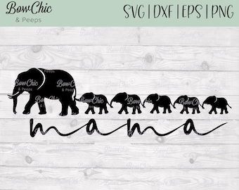 Mama Elephant Svg Mama Svg Mom and Baby Elephant Svg | Etsy