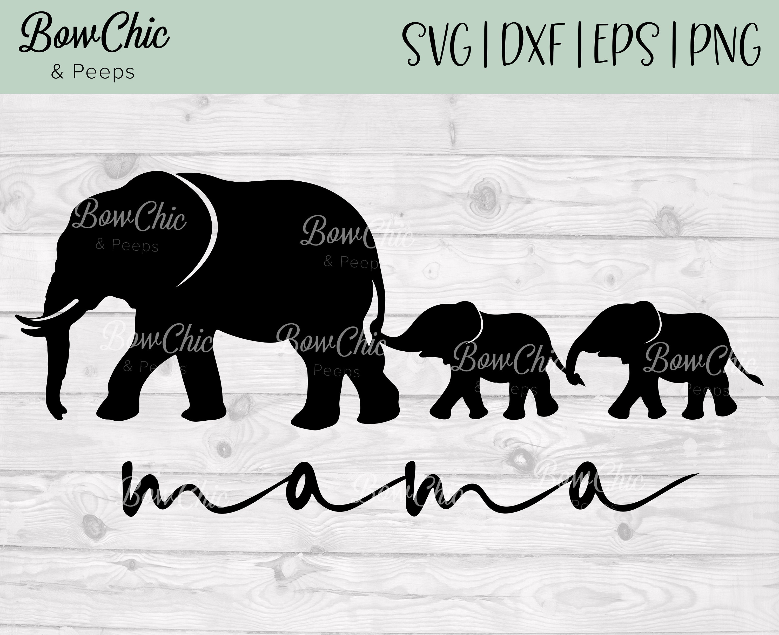 Mama Elephant Svg Mama Svg Mom and Baby Elephant Svg | Etsy