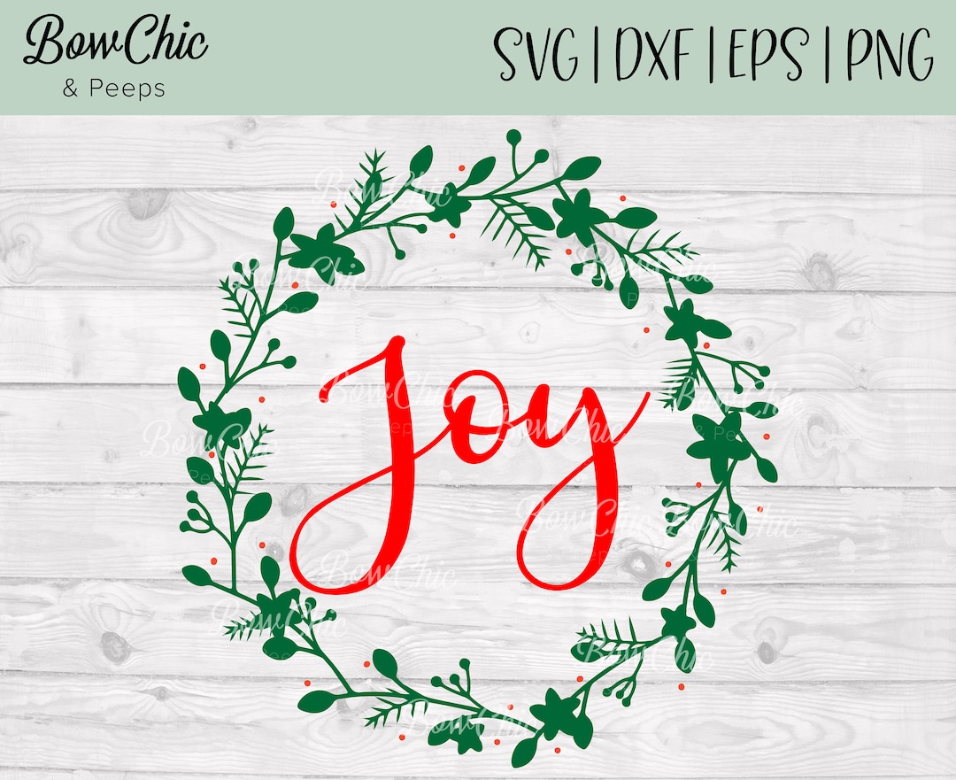 Christmas Wreath SVG Christmas Joy Wreath Svg Joy Wreath Svg Christmas ...