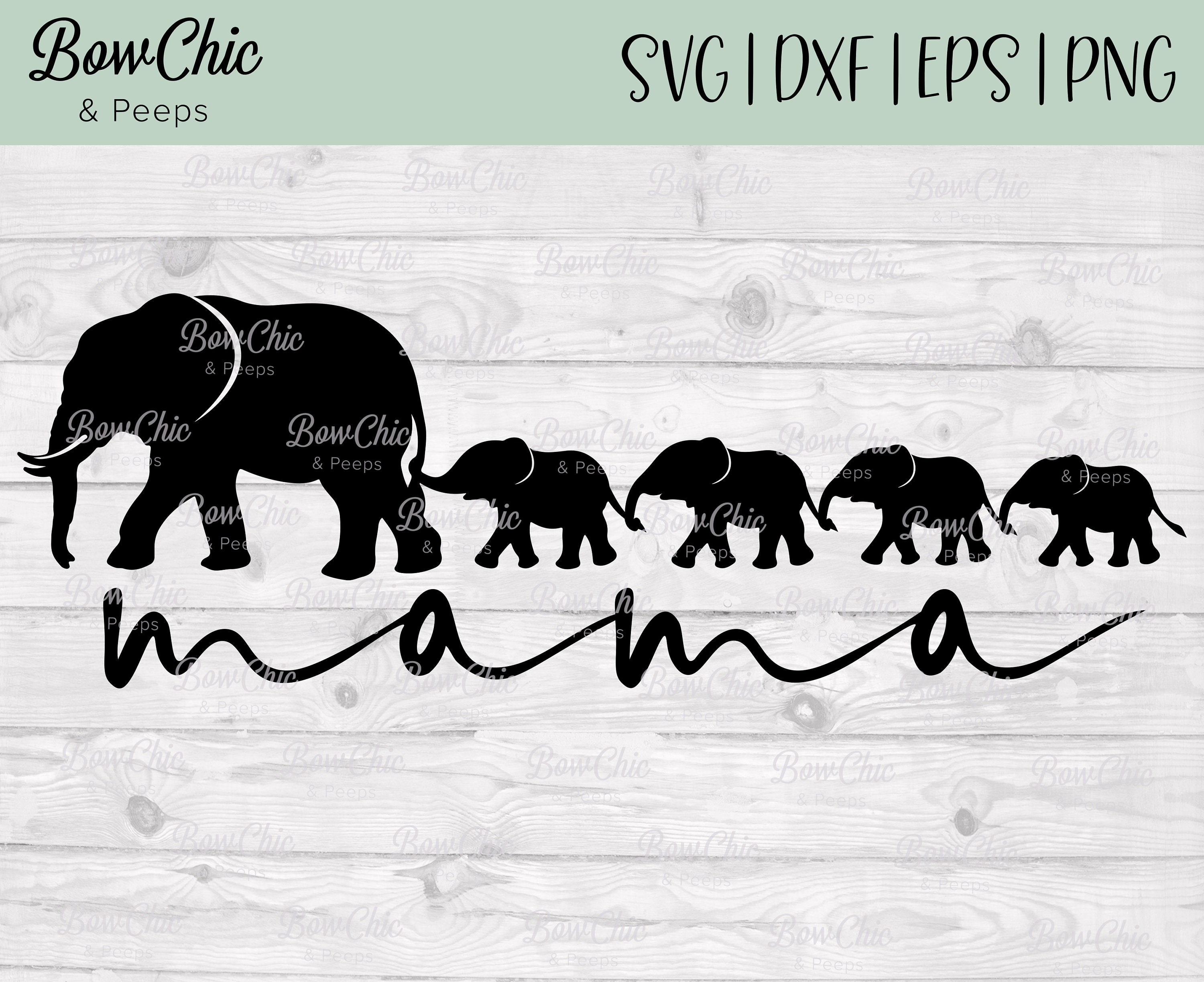 Mama Elephant Svg Mama Svg Mom and Baby Elephants Svg | Etsy