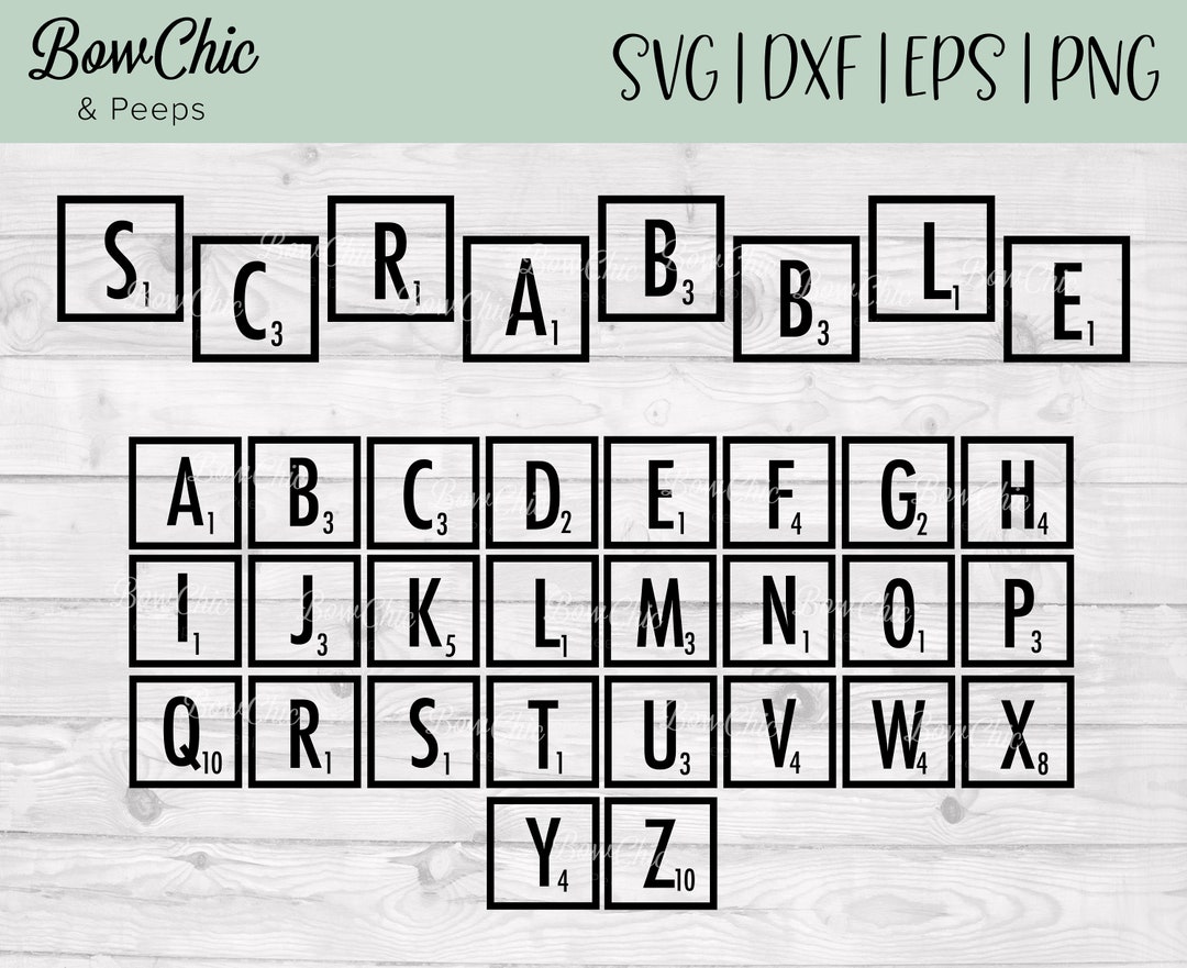 Scrabble Lettering SVG Cut File, Scrabble Tiles Svg Files, Scrabble ...