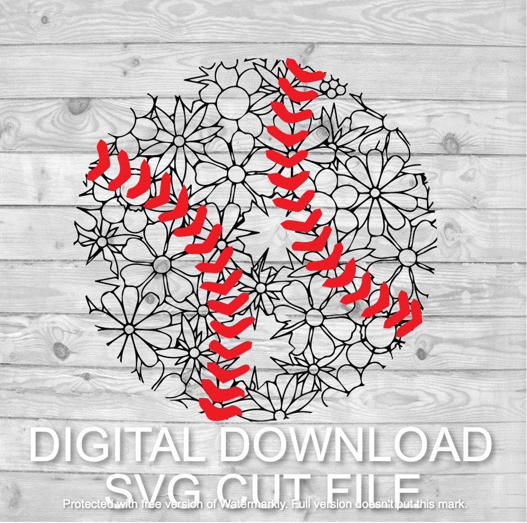 Floral Baseball SVG, Baseball Mandala, Flower Baseball, Baseball SVG ...