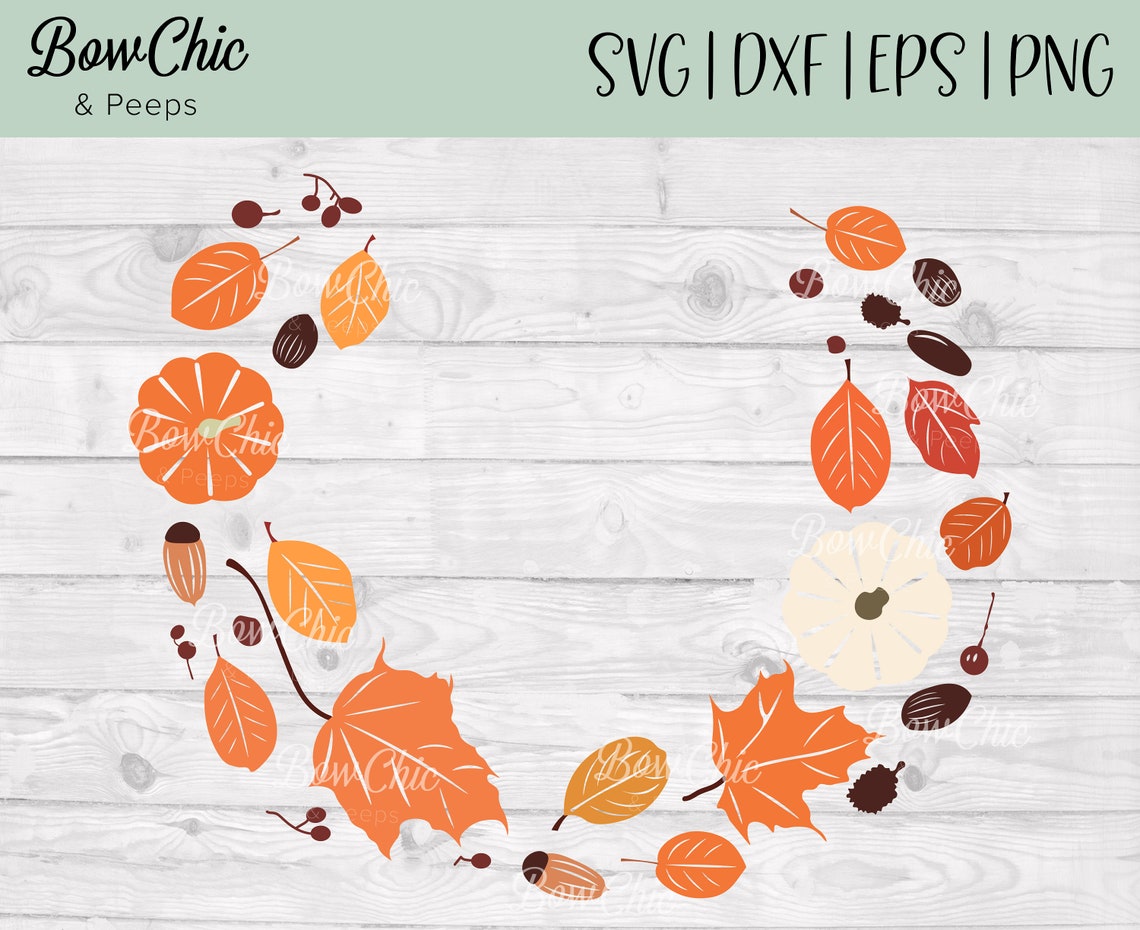 Fall Wreath Svg Pumpkin Wreath Svg Autumn Wreath Svg | Etsy