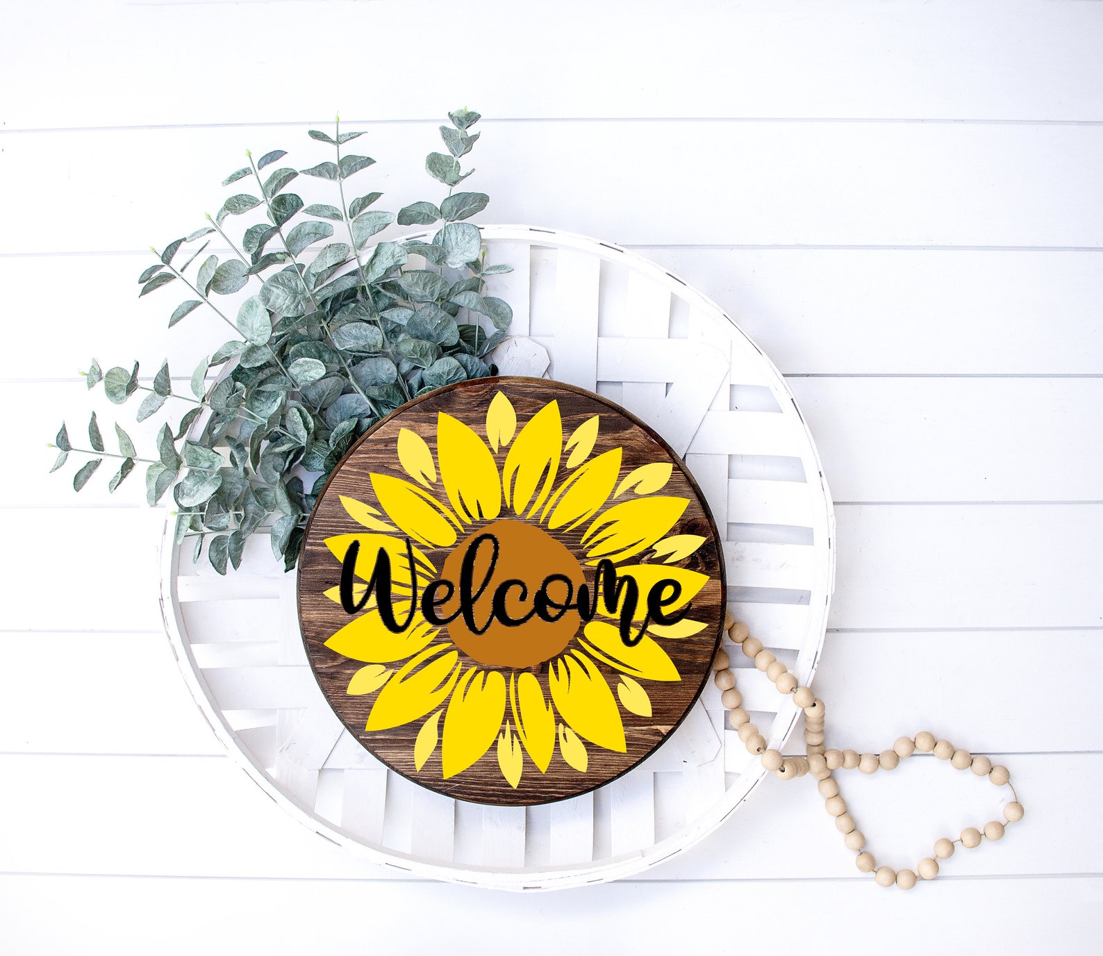 Welcome Sunflower Svg Circle Welcome Sign Svg Welcome Sign - Etsy
