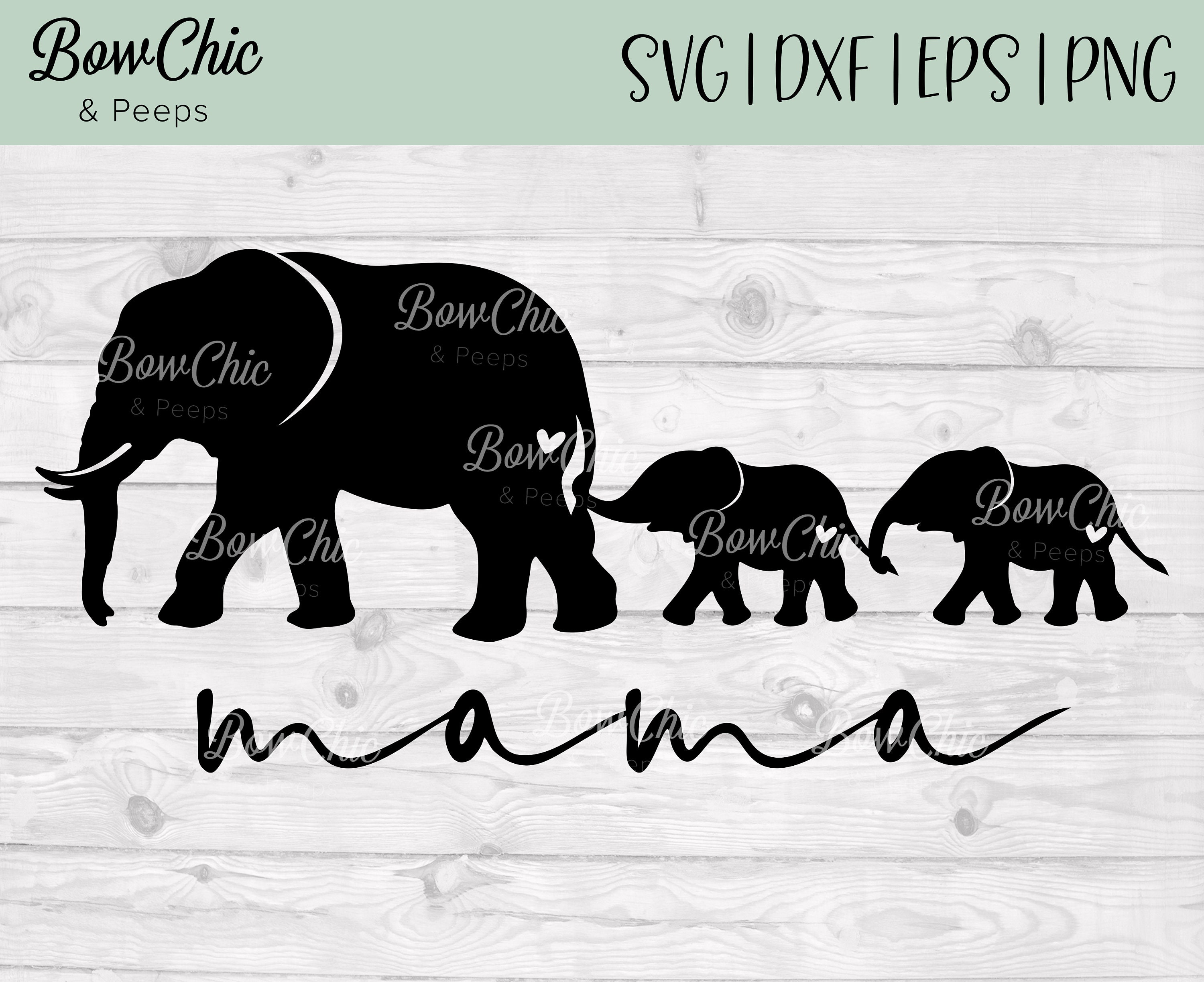 Mama Elephant Svg Mama Svg Mom and Baby Elephant Svg | Etsy