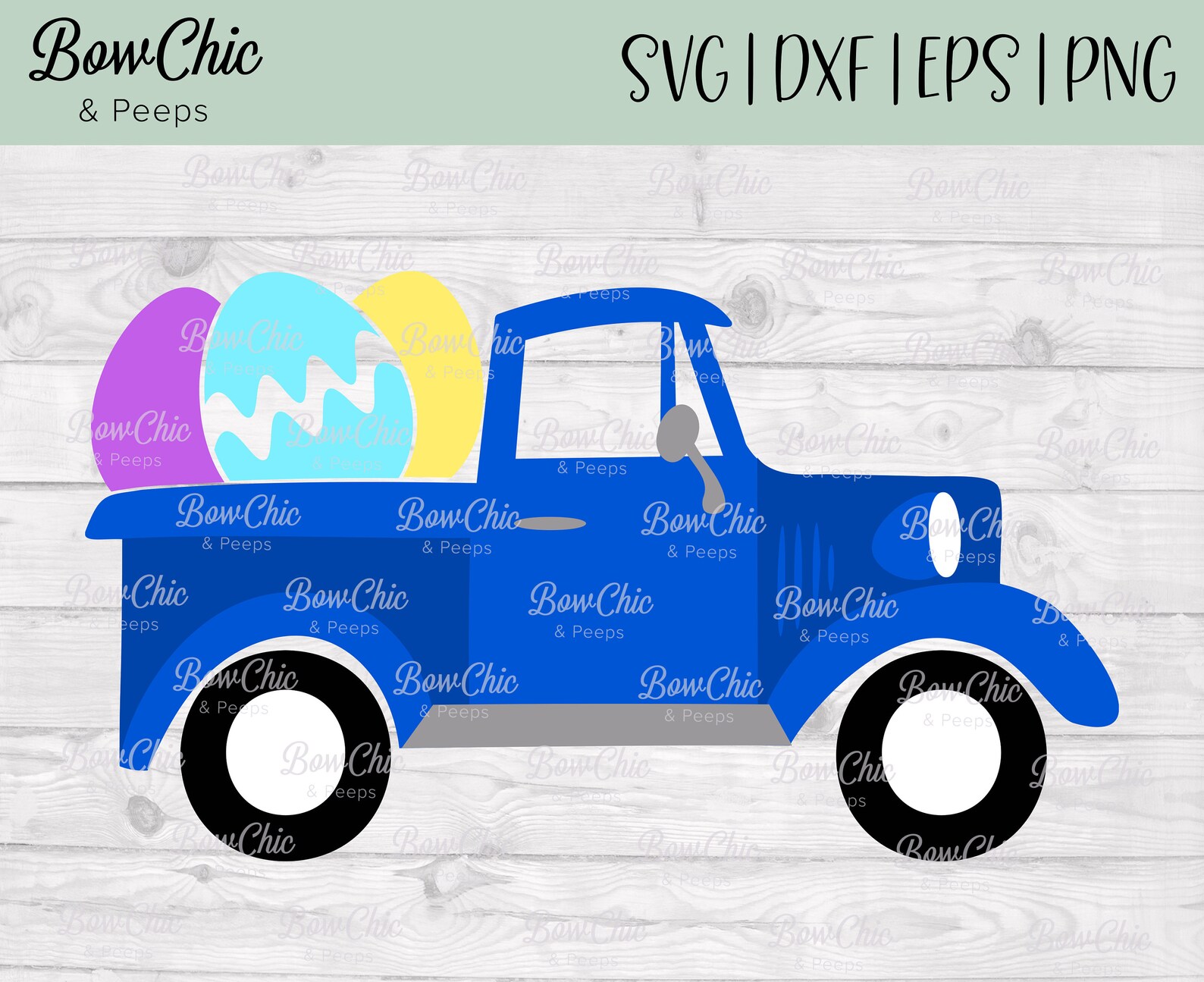 Blue Truck Easter SVG Little Truck SVG Truck SVG Easter - Etsy