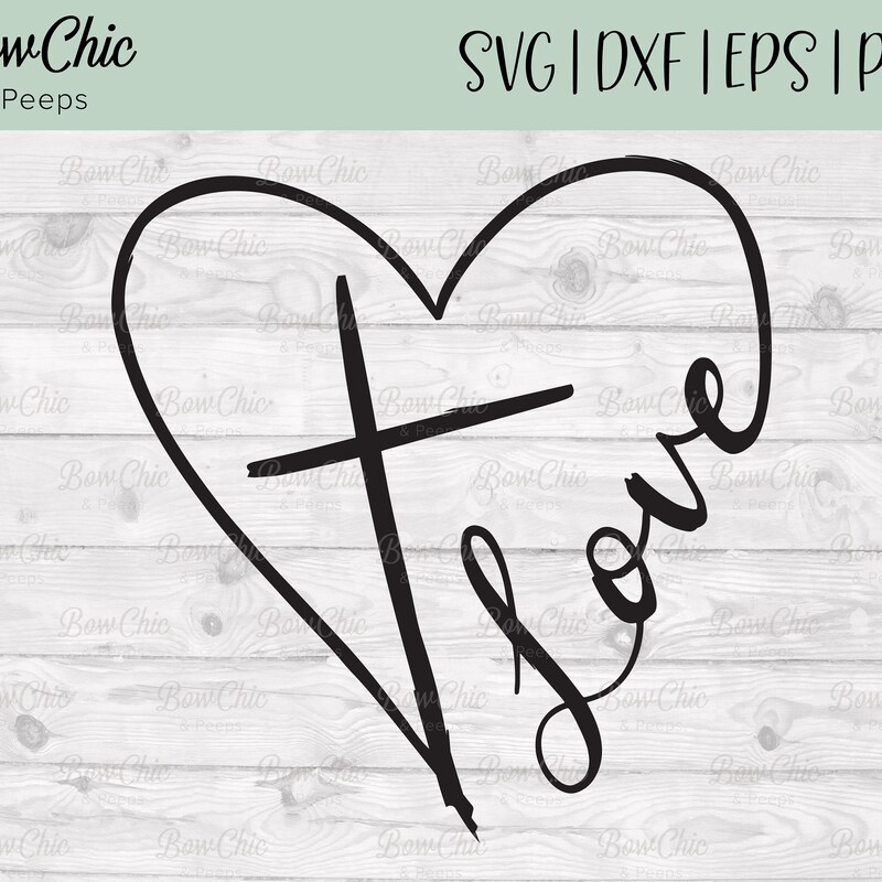Cross Heart Svg - Etsy