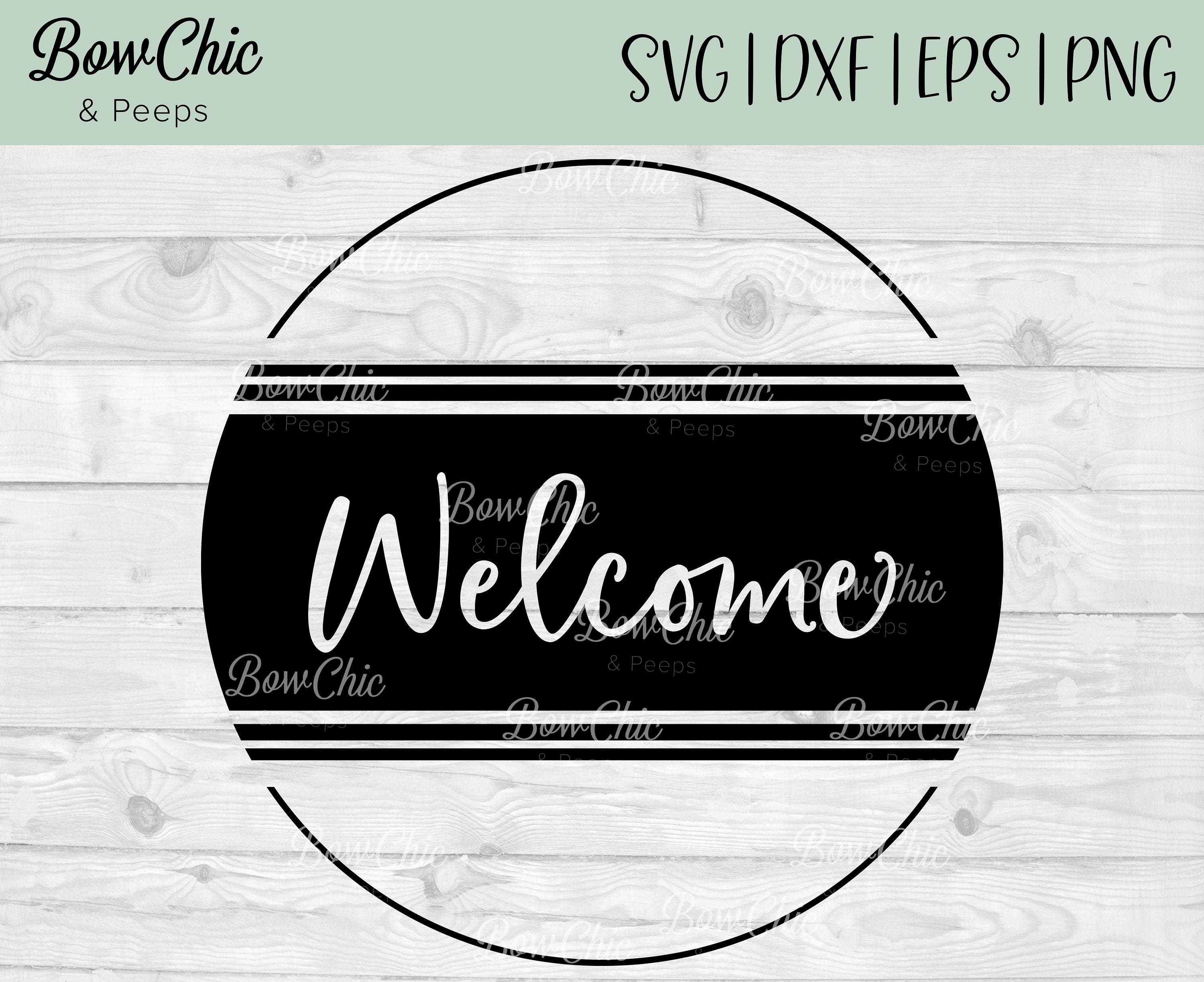 Circle Welcome Sign Svg Welcome Sign Svg Grain Stripes Svg - Etsy