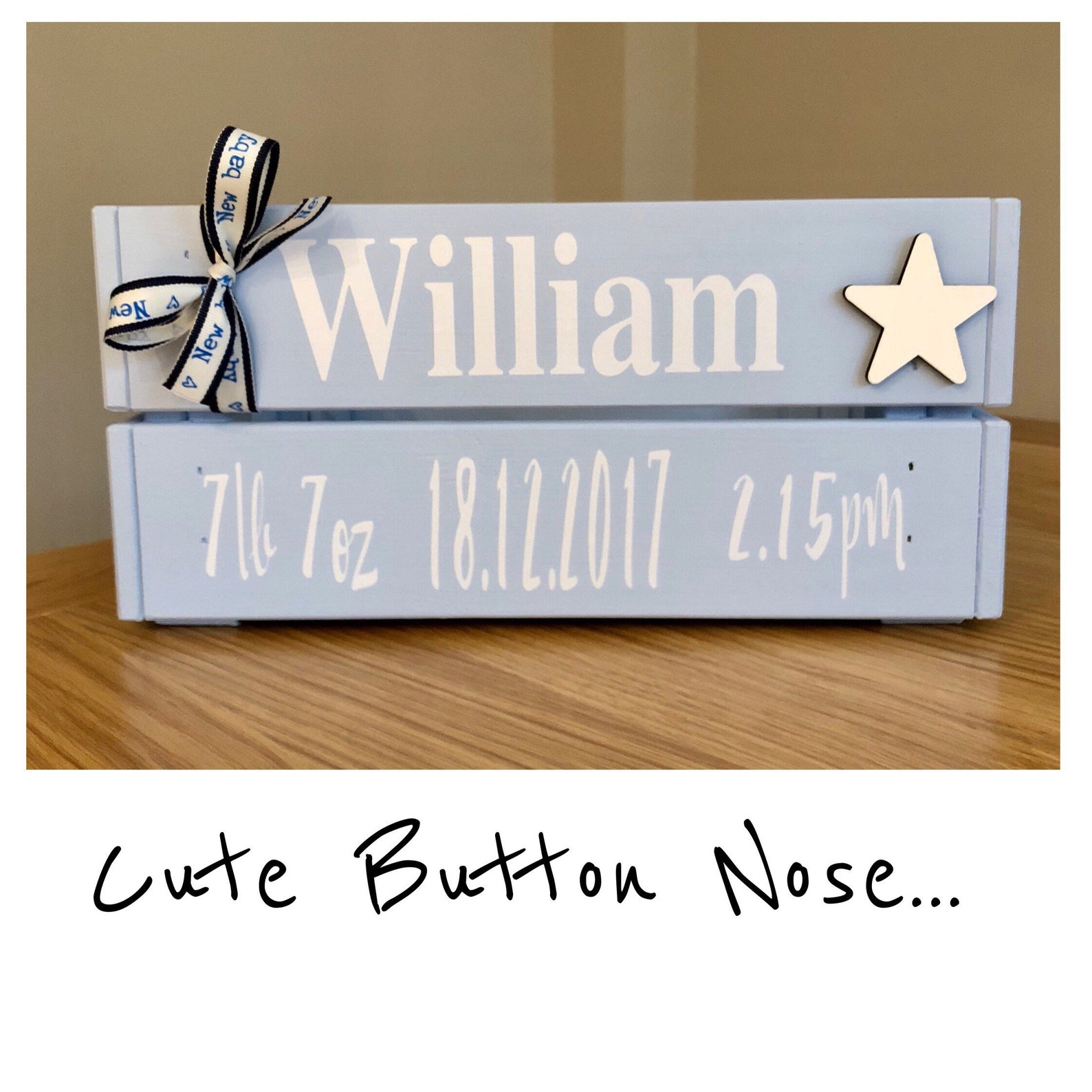 New Baby Personalised Wooden Crate - Etsy