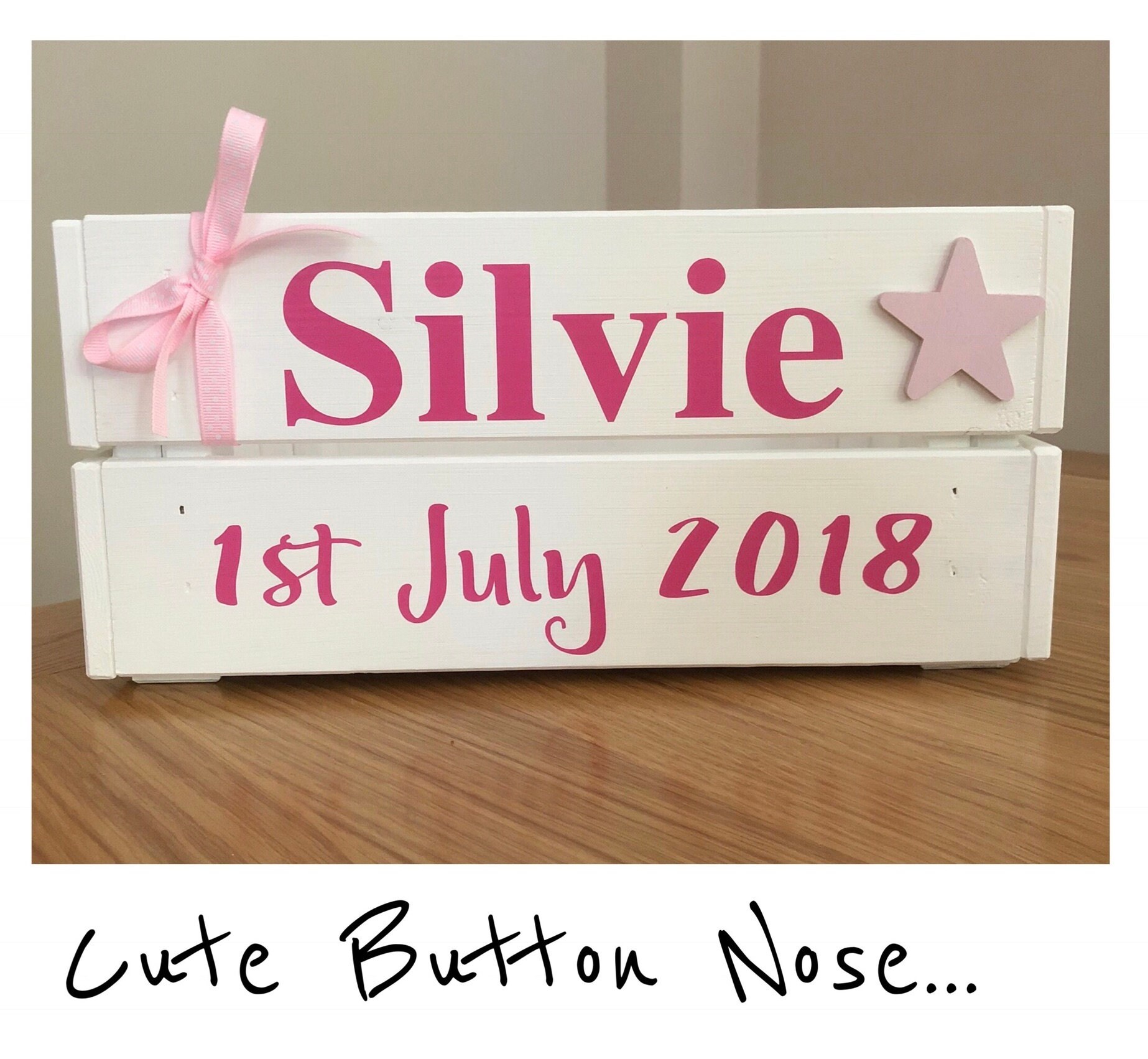 New Baby Personalised Wooden Crate - Etsy