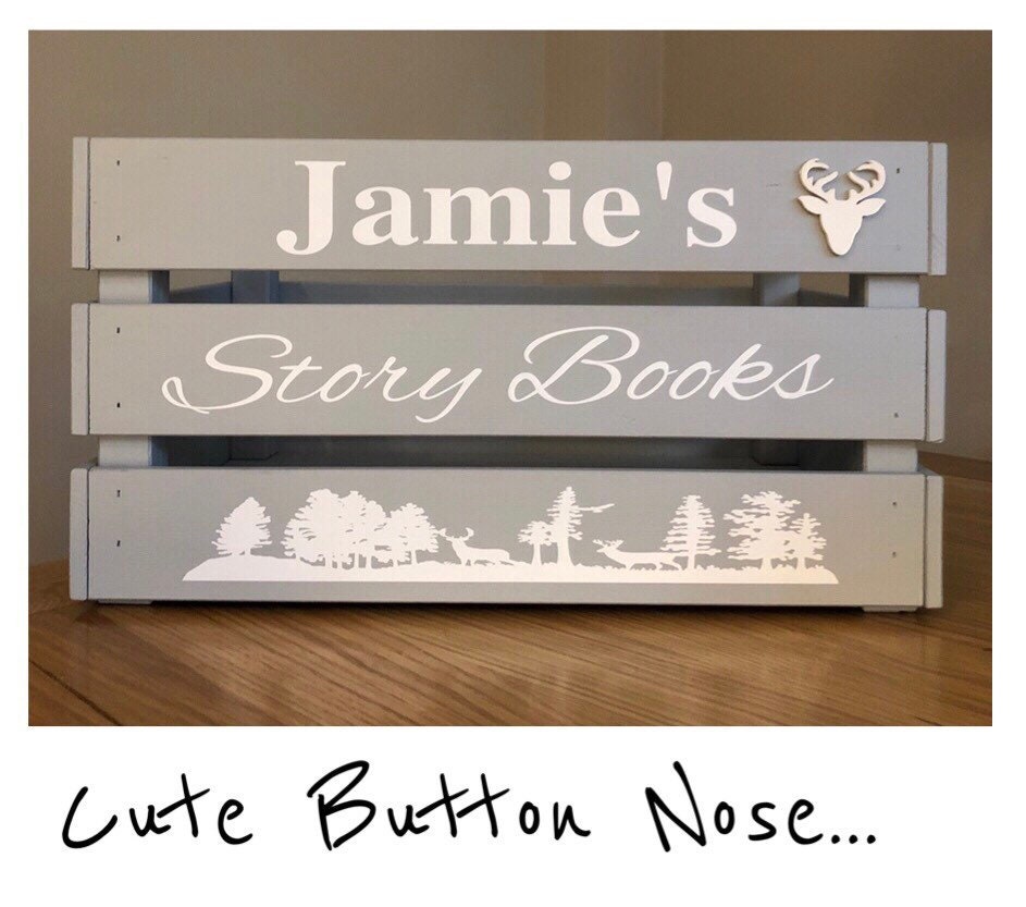 Personalised Large Story Books Wooden Crate - Etsy