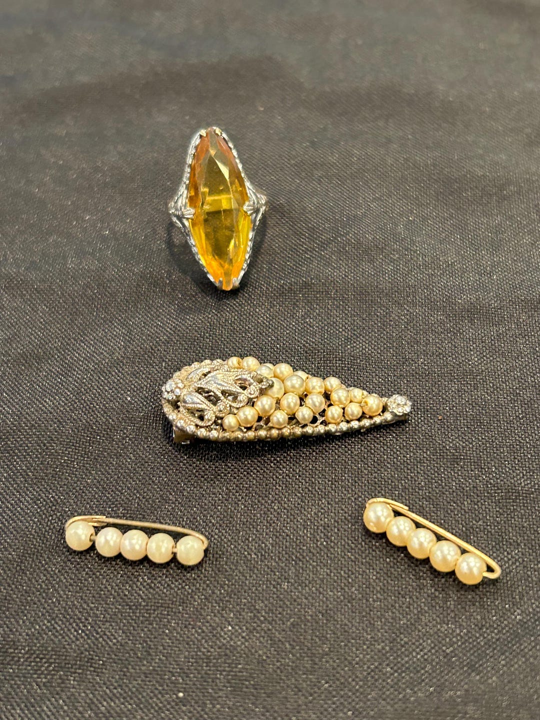 Vintage Lingerie Pins, Dress Pin, and Cocktail Ring - Etsy