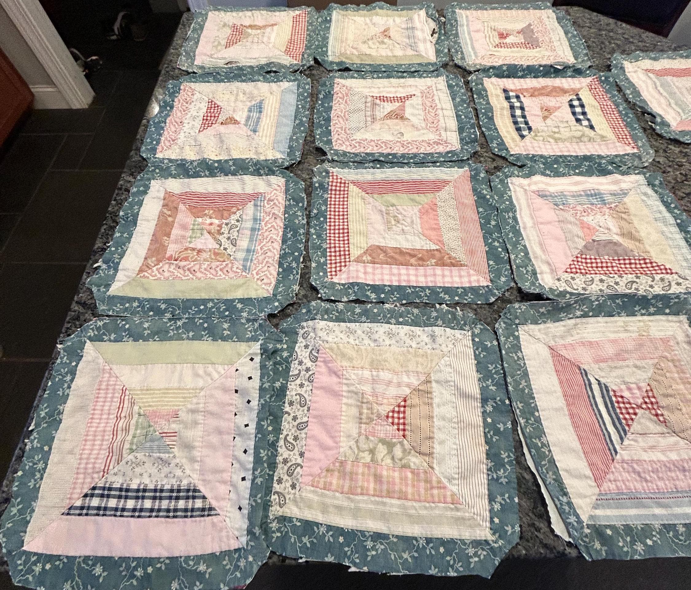 Antique Log Cabin Cut Down Quilt Blocks - Etsy