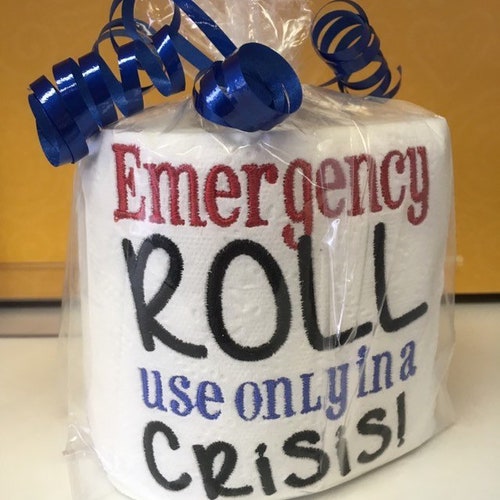 Emergency Roll Embroidered Toilet Paper - Etsy