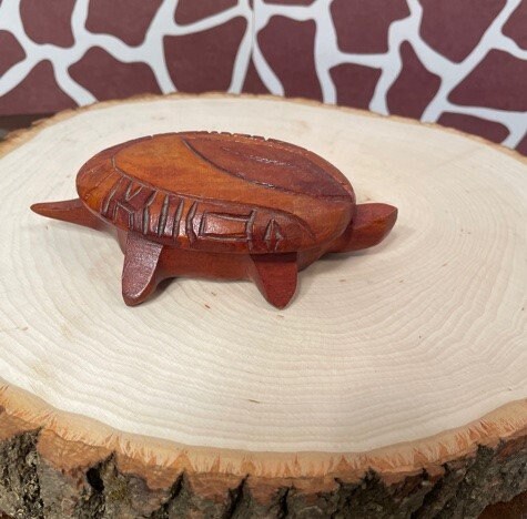Storage & Organization Vintage Hand Carved Wooden Turtle Trinket box ...