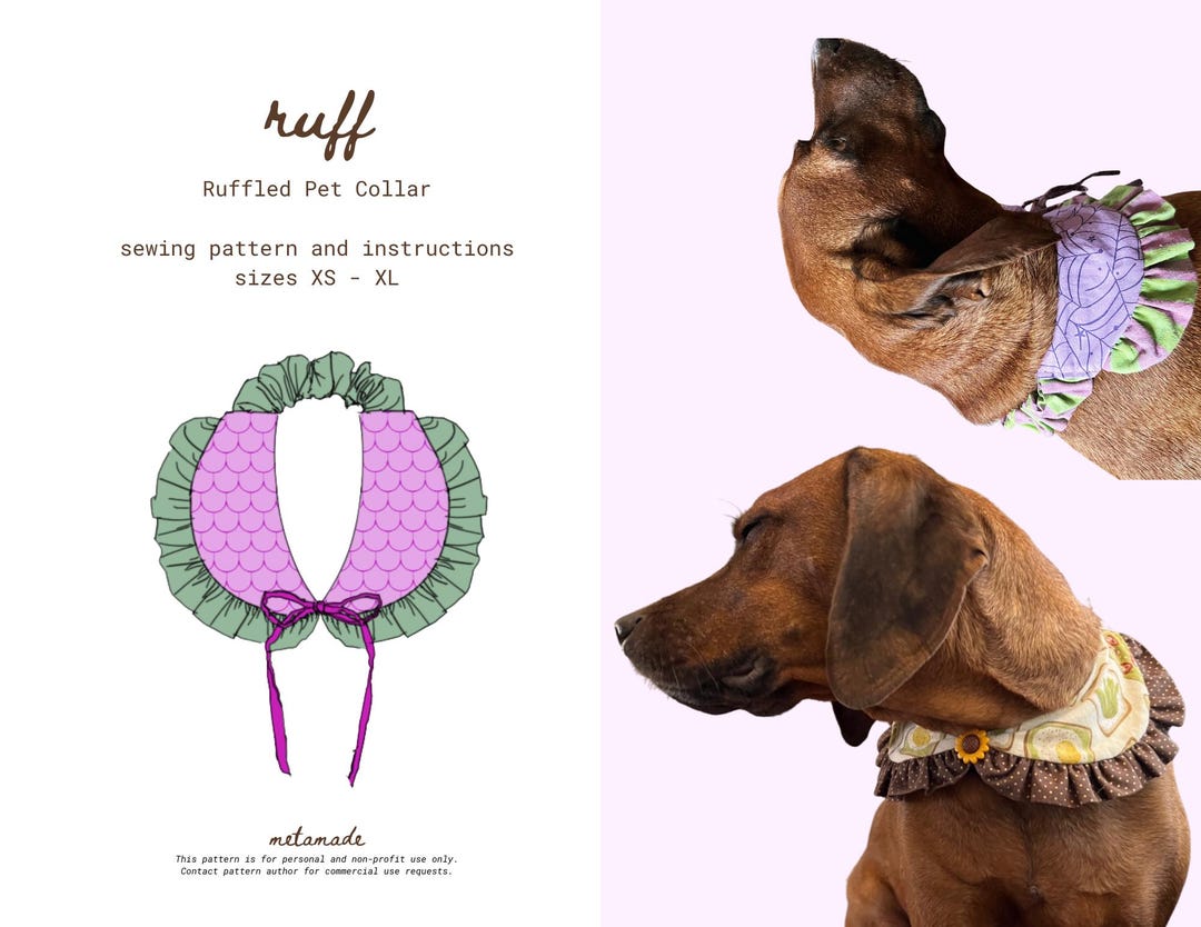 Ruff - Ruffled Pet Collar Digital Sewing Pattern - Etsy