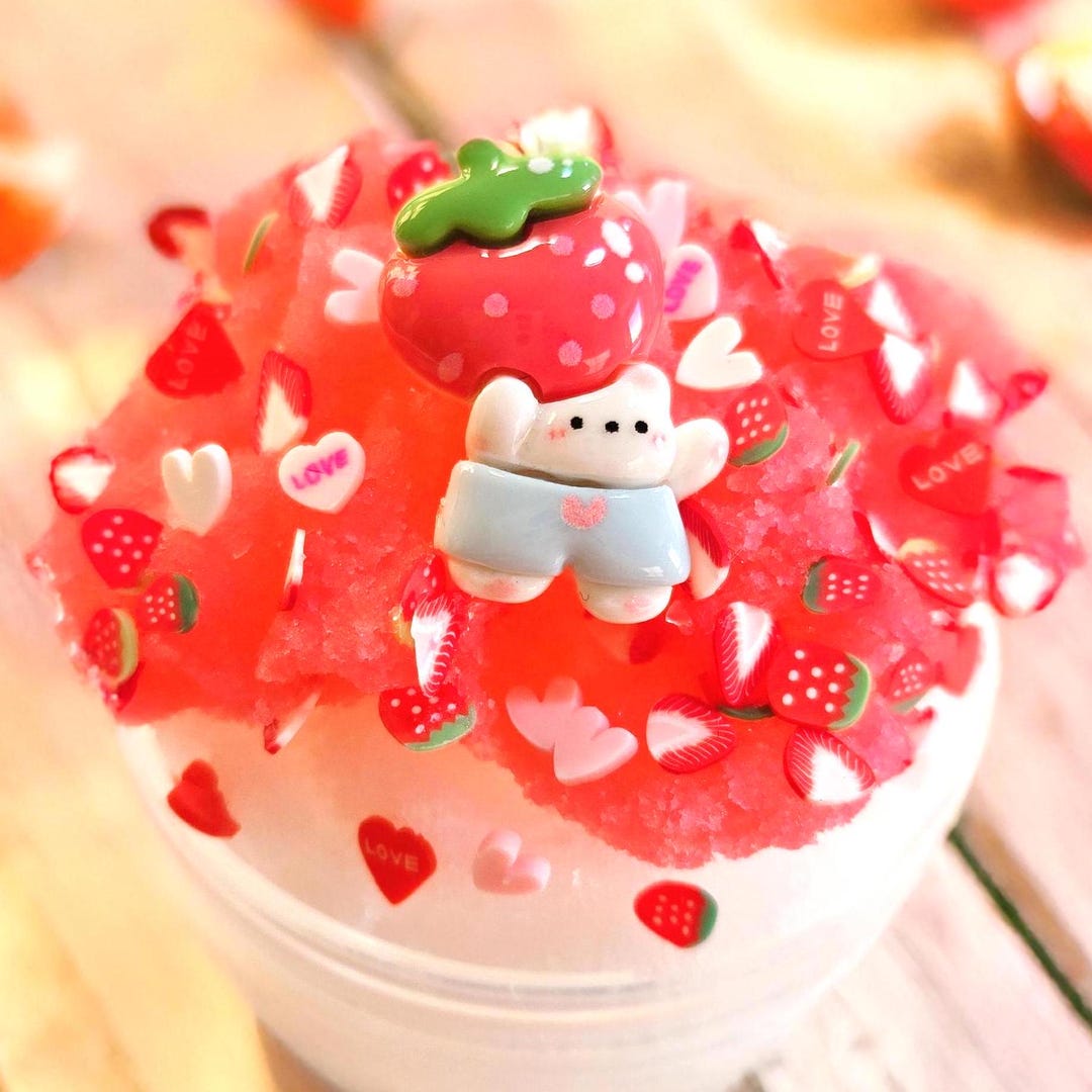Bunny Strawberry DIY Set - Cloud Slime - Pick Your Own Scent - Charm ...