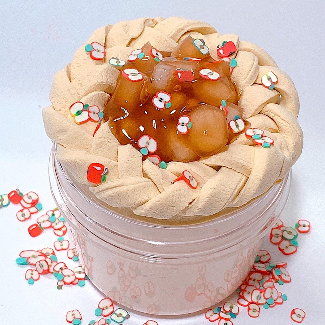 Apple Pie Slime, DIY Clay Butter Slime, Stress Relief Toy Shop, Crunchy ...