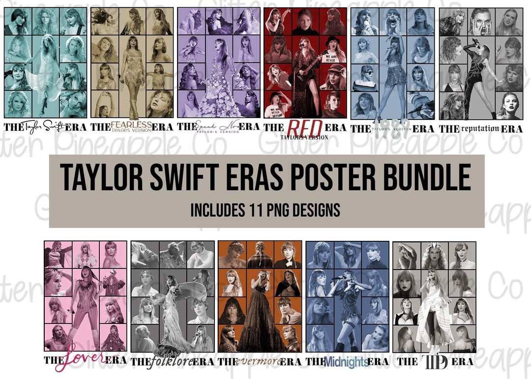 Taylor Swift the Eras Posters Full Set Sublimation/dtg Design Digital ...