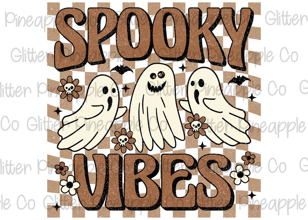 Halloween Spooky Vibes Ghosts PNG Sublimation Design - Digital Download ...