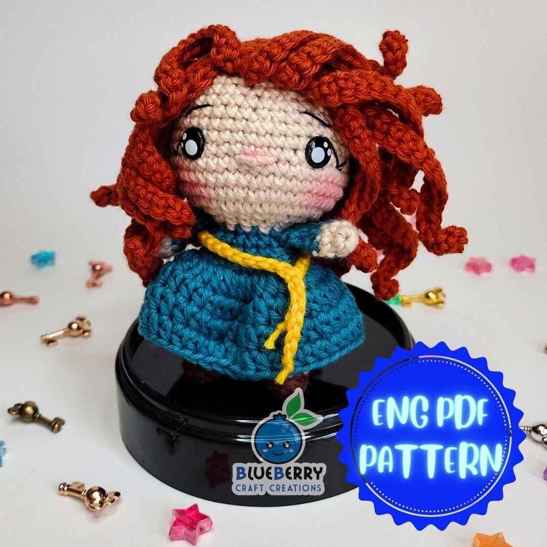 Merida Crochet Doll PDF Pattern Keychain Mini Doll - Etsy