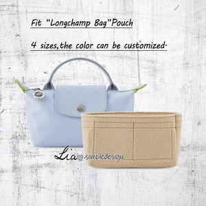 4 Size,purse Organizer Insert Fit "longchamp Bag" Pouch Handbag Shaper ...