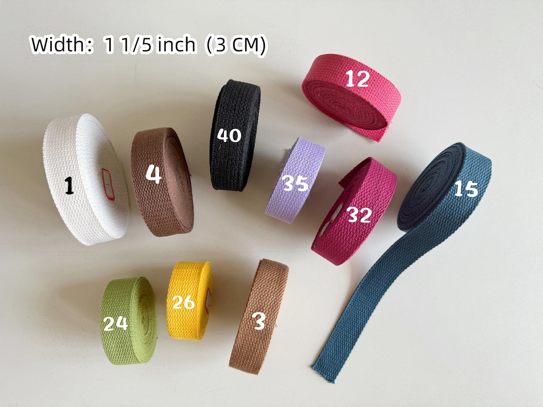 40 Color, 1 1/5 Inch Cotton Webbing Heavy Duty Bag Handles, Bag Strap ...