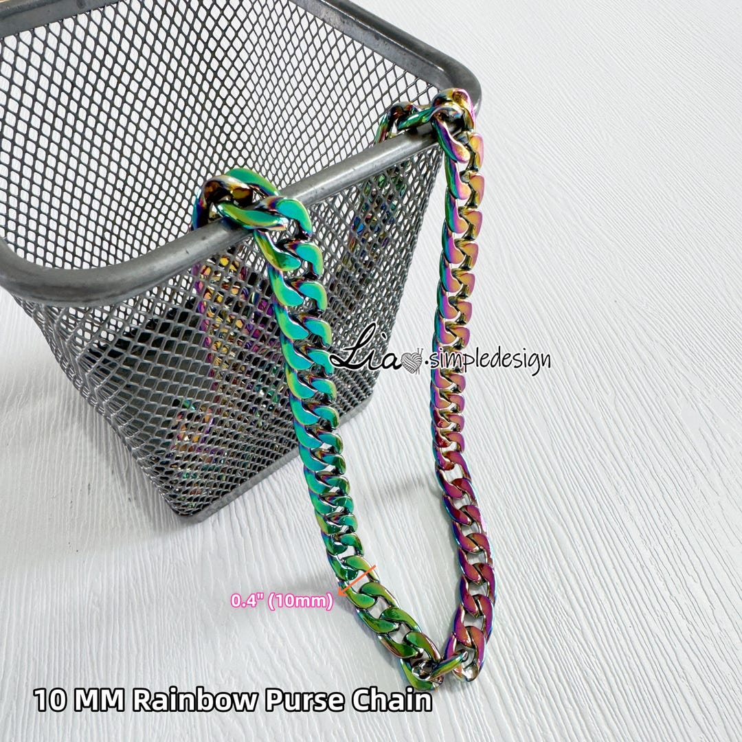 10mm Rainbow High Quality Purse Chain, Metal Shoulder Handbag Strap ...