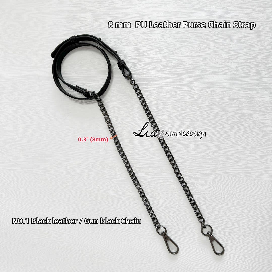 8MM High Quality Leather Purse Chain Strap, Metal Shoulder Handbag ...