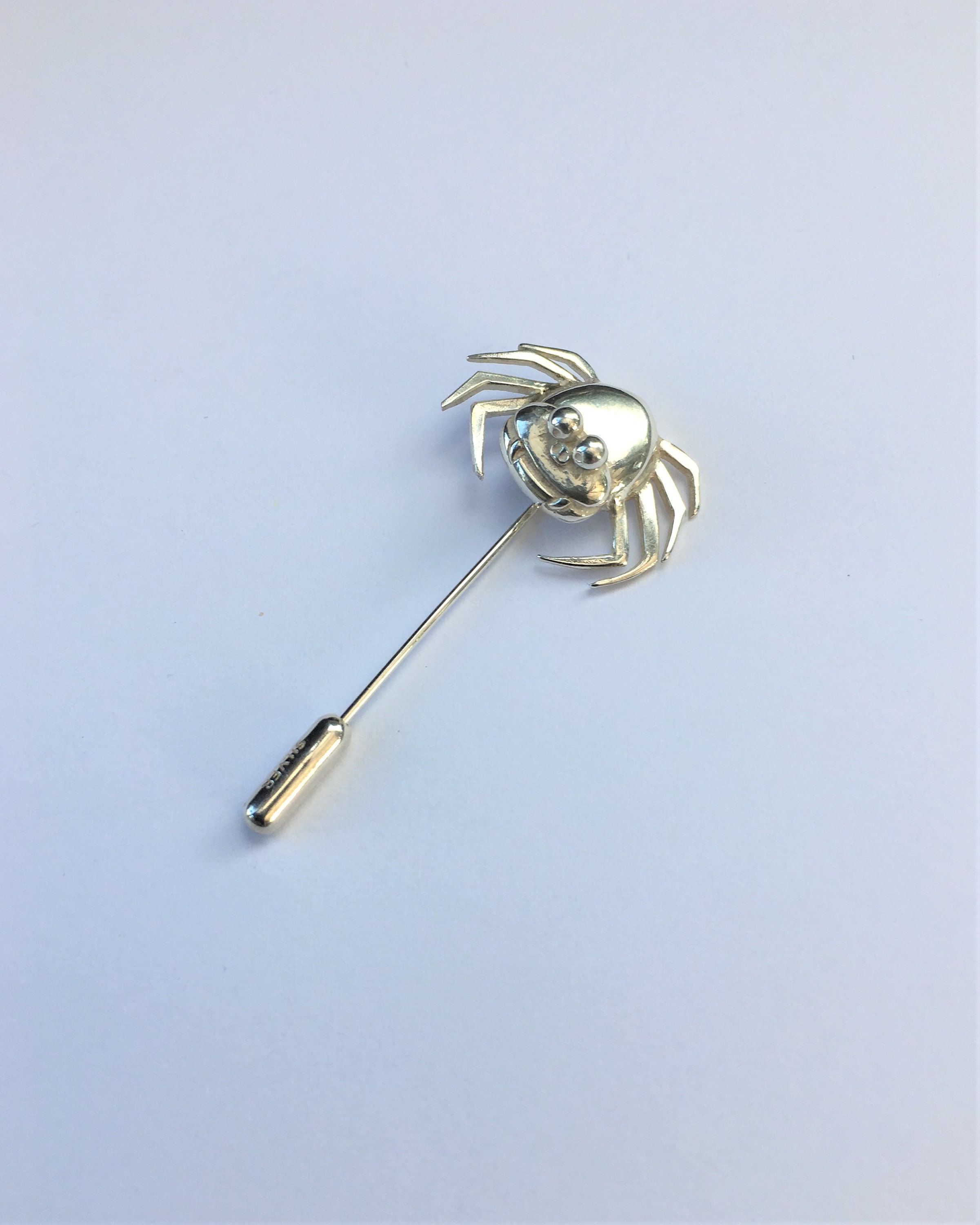 Vintage Sterling Silver Spider Lapel Pin Clip. Birmingham | Etsy