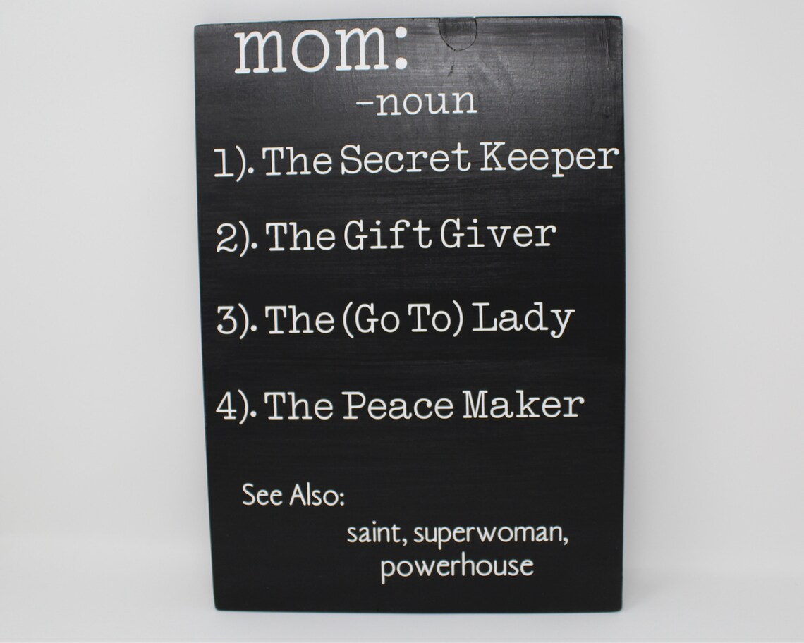 Definition of Mom Wood Sign Custom Mother Gift Idea Wall | Etsy
