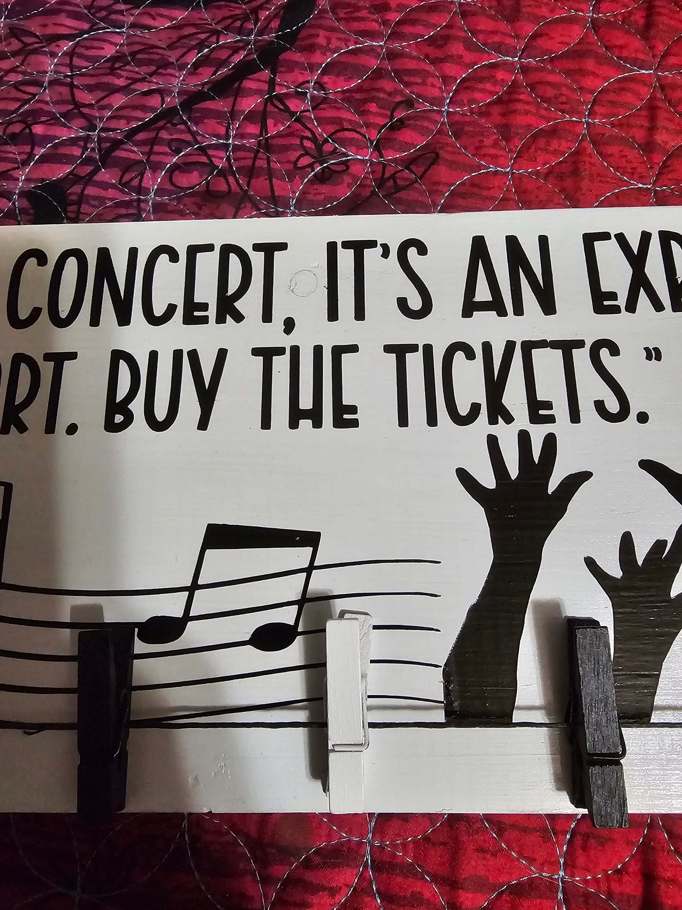 Custom Concert Ticket Holder, Personalized Song Lyrics Sign, Lyrics ...