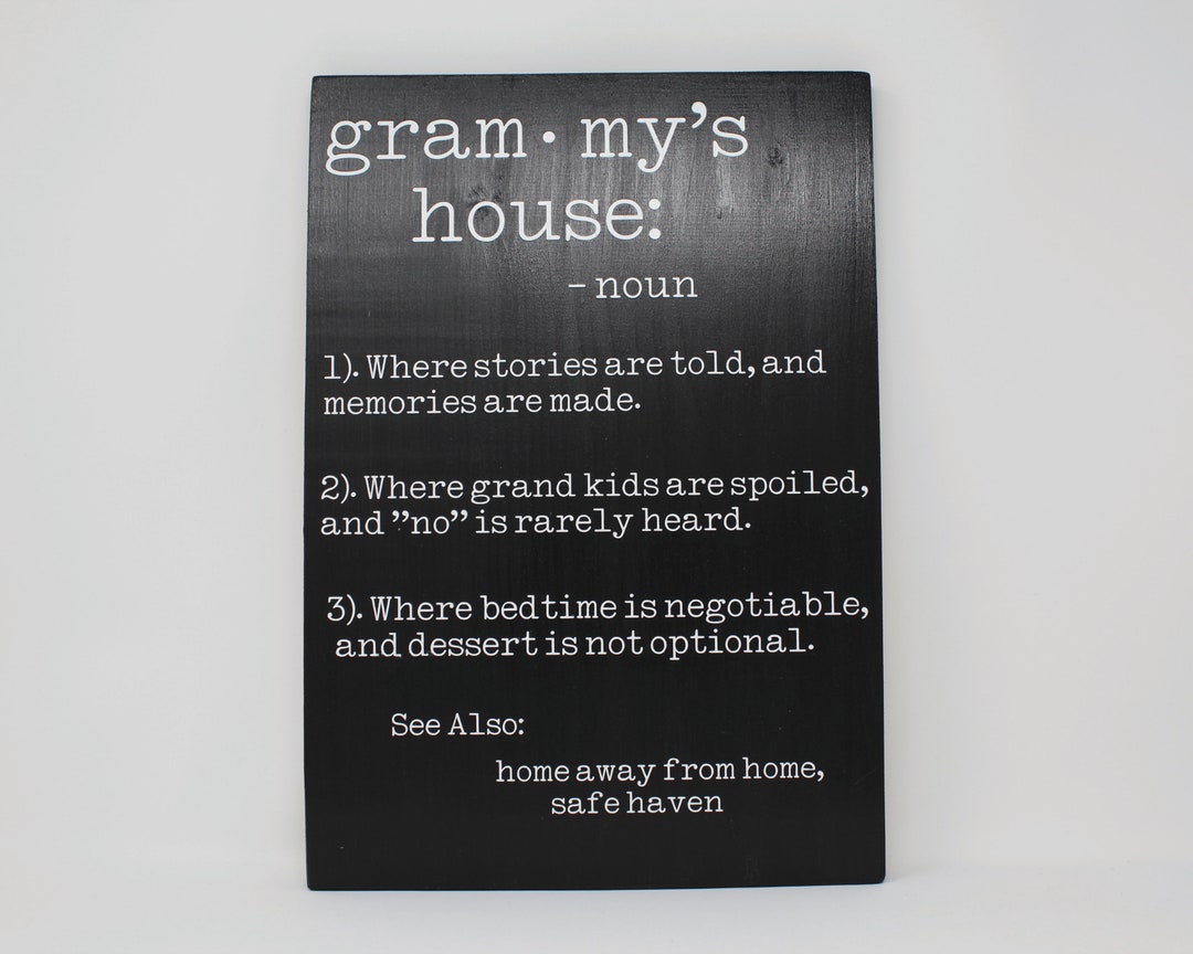 Definition of Grammy's House Wood Sign, Custom Grandmother Gift Wall ...