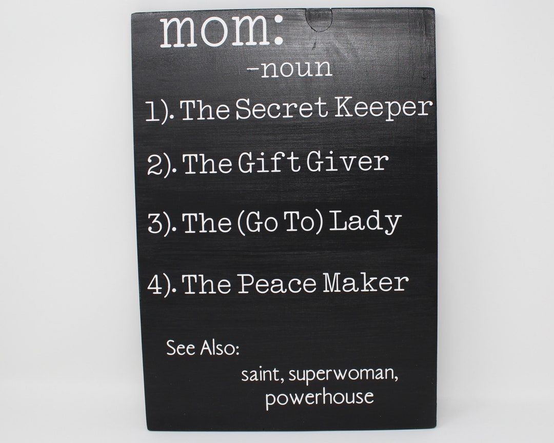 Definition of Mom Wood Sign, Custom Mother Gift Idea Wall Hanging Signs ...