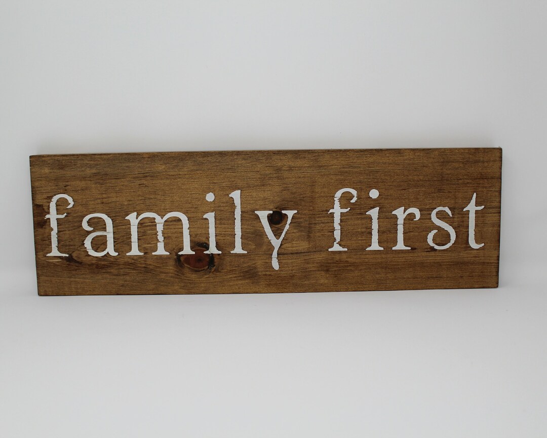 Rustic Family First Sign Distressed Country Living Gifts - Etsy