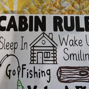 Cabin Rules Wooden Sign – Rustic Cabin Decor, Lodge Wall Art, Cozy ...