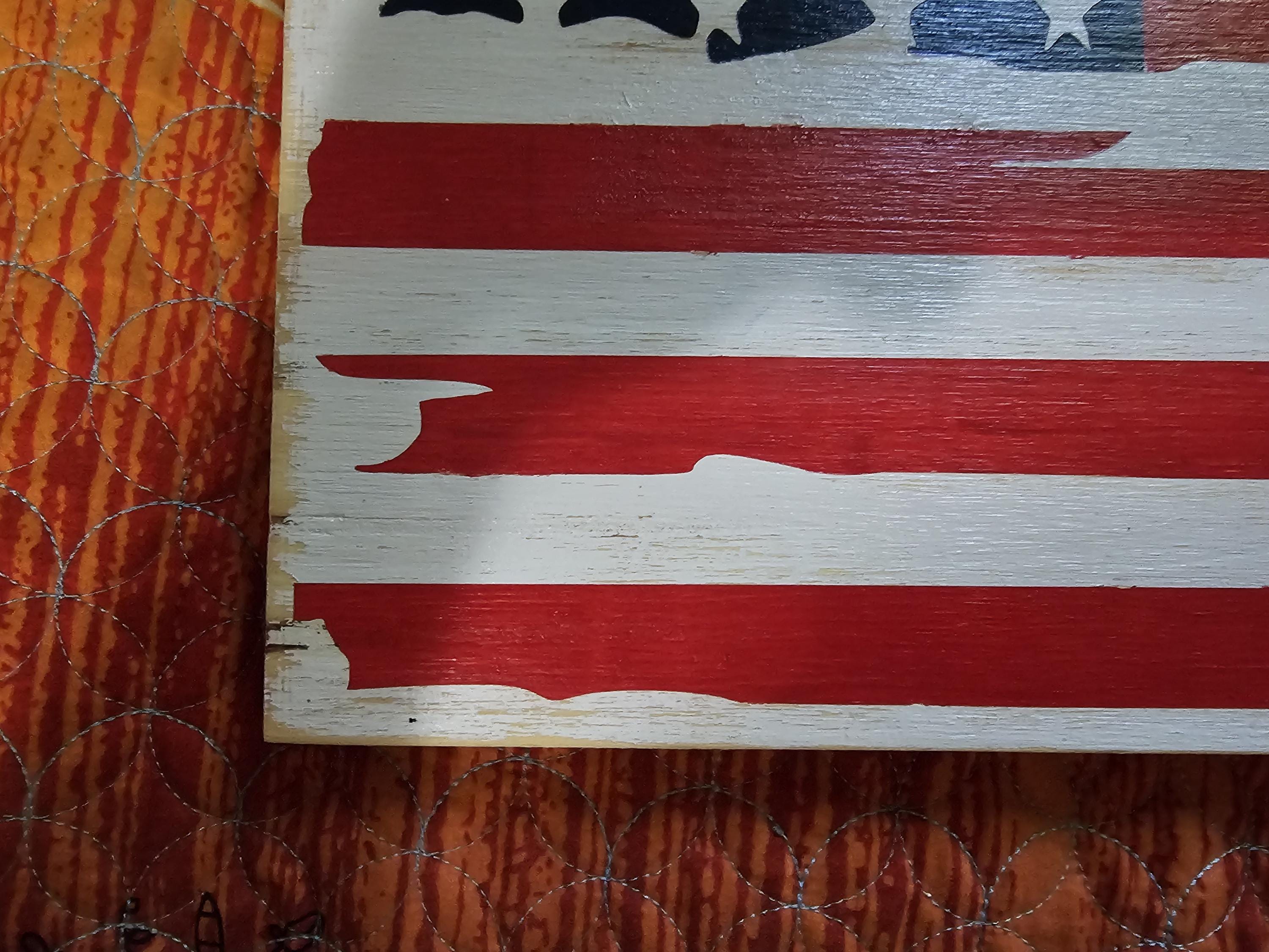 Distressed American Flag Wooden Sign – Rustic Patriotic Wall Art, USA ...