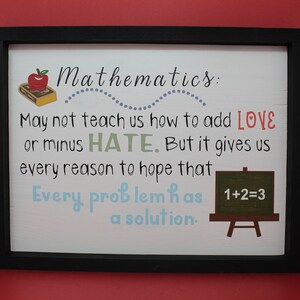 Every Problem Has A Solution Math Teacher Sign, Teachers Mathematics ...