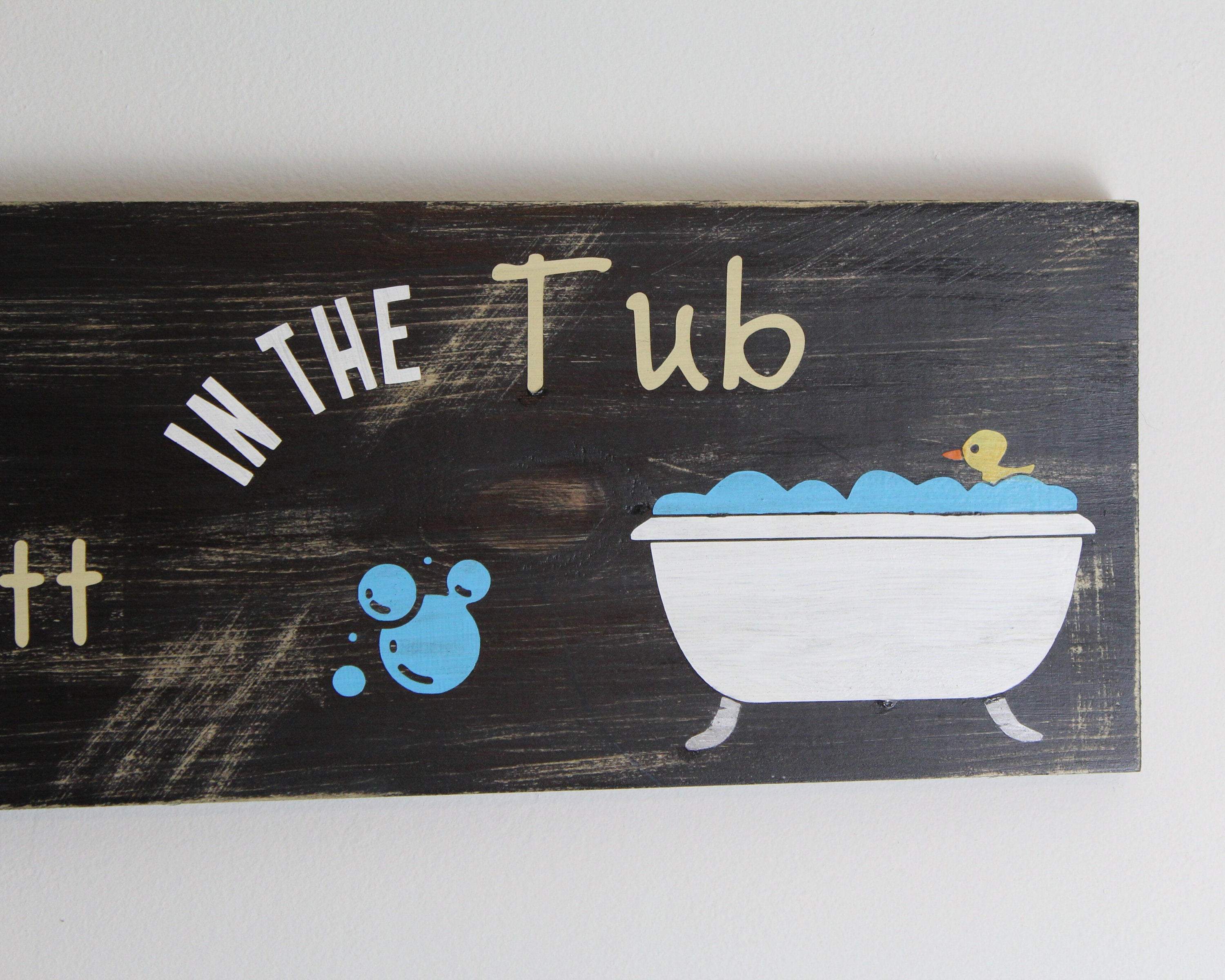Funny Bathroom Tub Sign Rub a Dub Dub Get Your Butt in the - Etsy