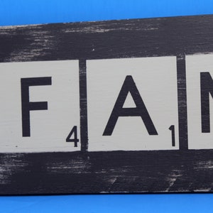 Family Scrabble Letters Sign, Distressed Wooden Scrabble Game Signs ...