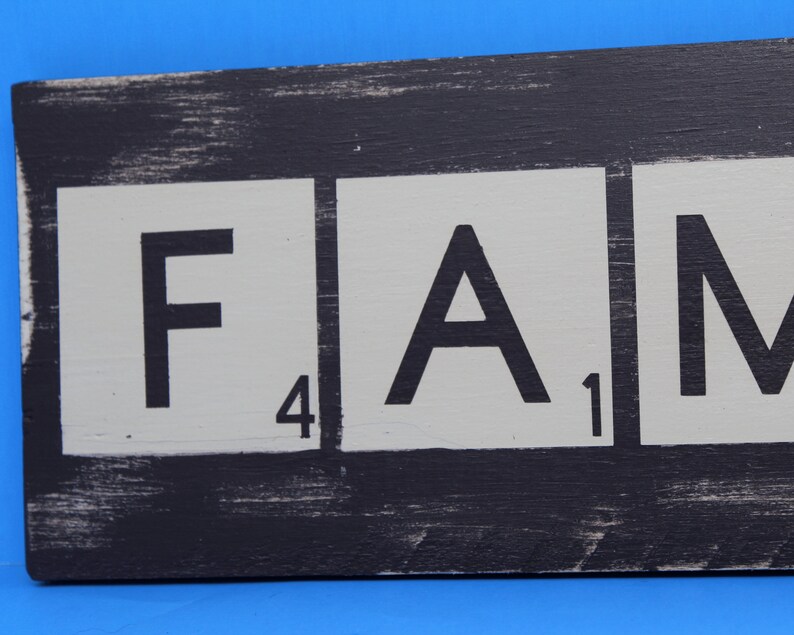 Family Scrabble Letters Sign Distressed Wooden Scrabble Game - Etsy