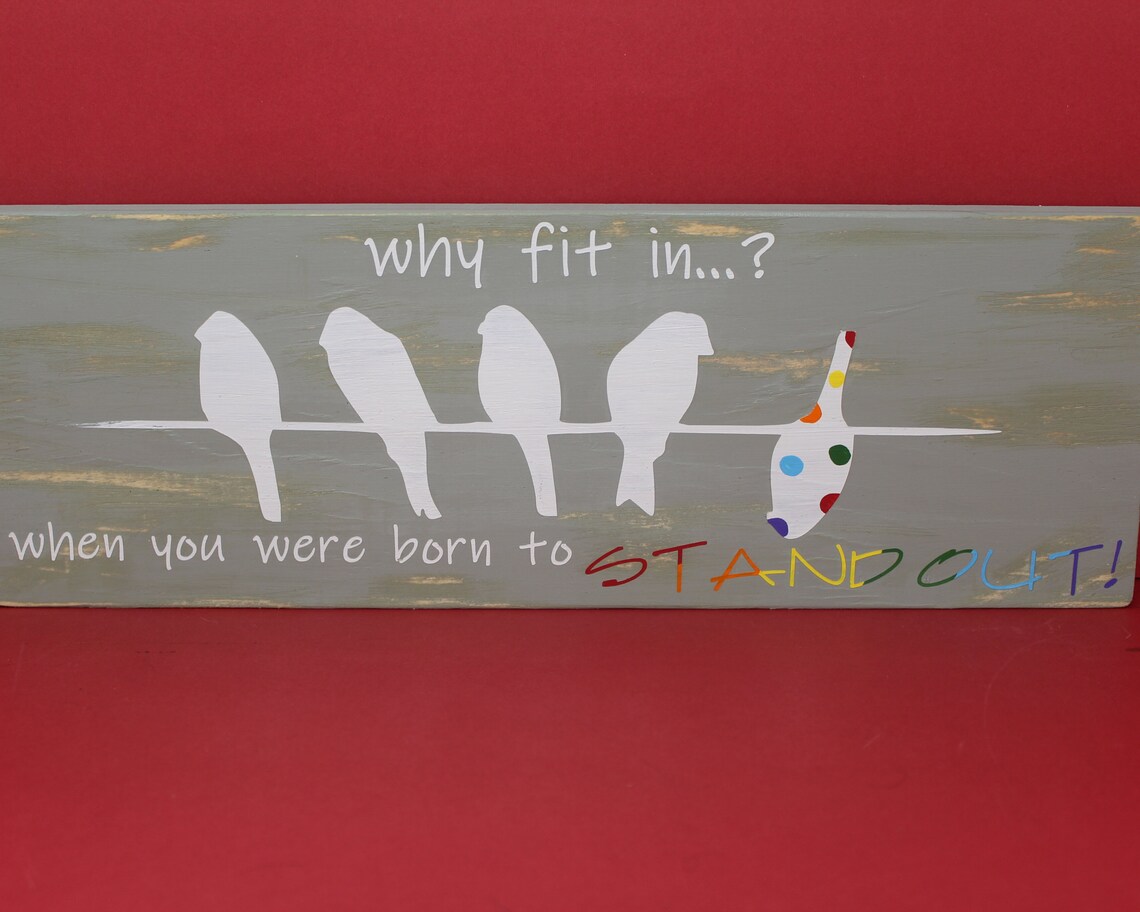 Dr. Seuss Why Fit in When You Were Born to Stand Out Sign | Etsy
