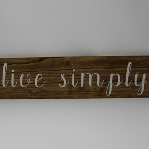 Live Simply Wooden Sign, Rustic Inspirational Saying Wood Wall Hanging ...
