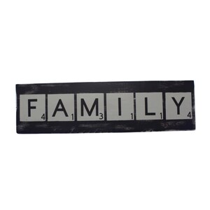 Family Scrabble Letters Sign, Distressed Wooden Scrabble Game Signs ...