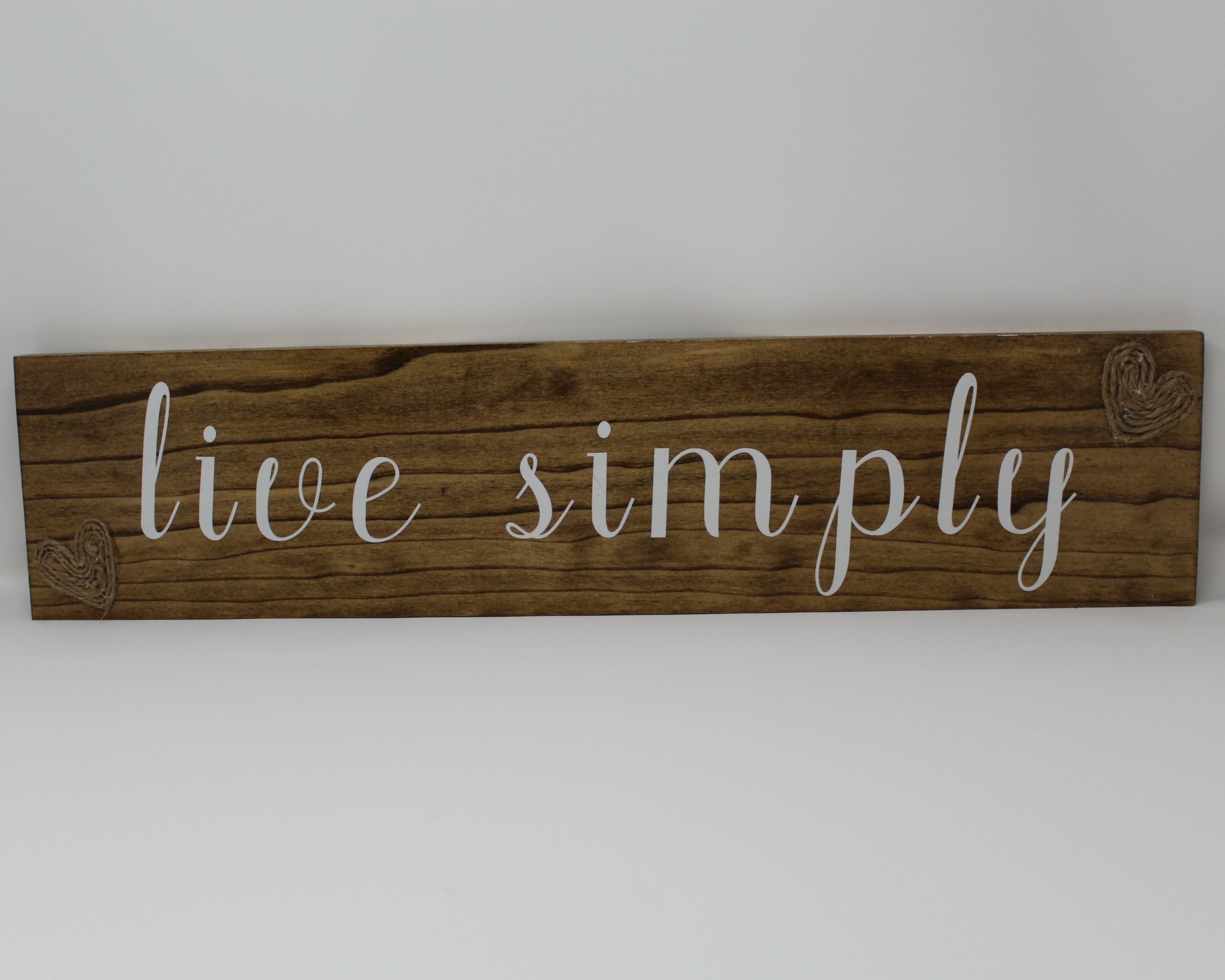 Live Simply Wooden Sign, Rustic Inspirational Saying Wood Wall Hanging ...